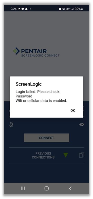 Why does my ScreenLogic2 app say “Login Rejected by Gateway”?